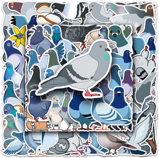 50 stuks stickers postduiven - duiven 3-7 cm | bol.com