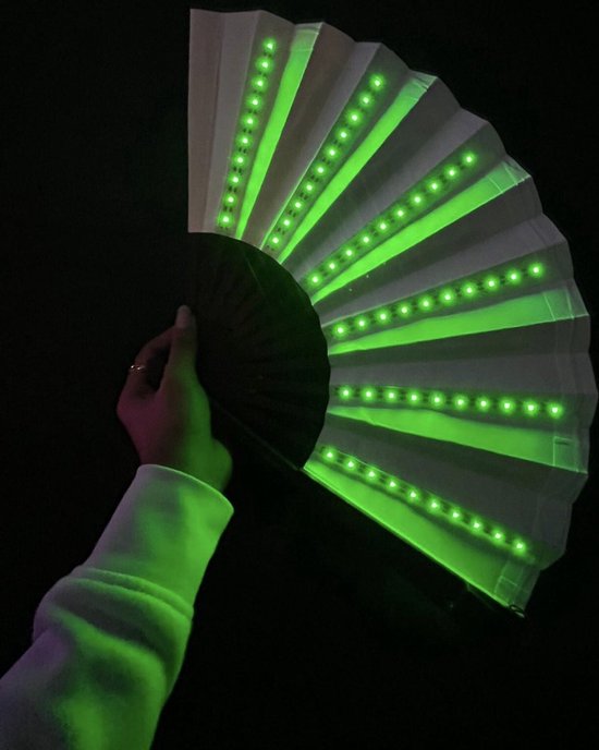 Festival led waaier - extra groot 33 cm! - Groen - incl. 23A 12V ...