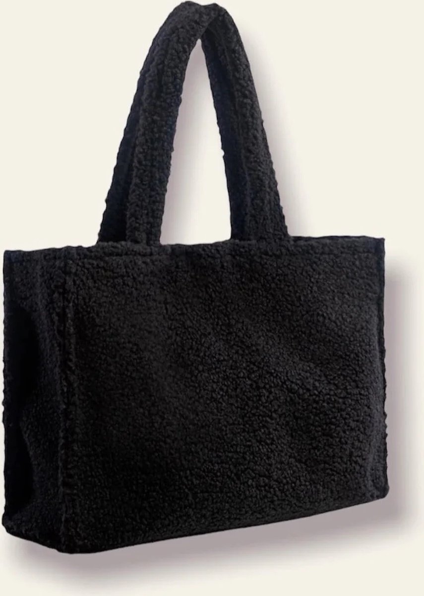 Teddy Tote Bag - zwart - fanciy.nl - zilver - fluffy - schooltas ...