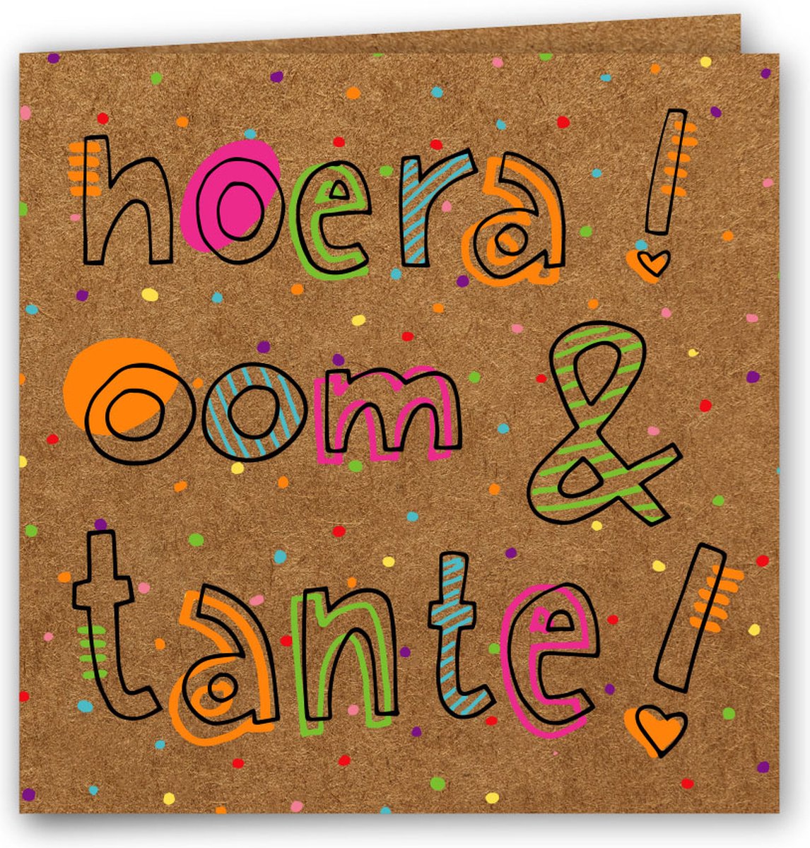 Hiep Hiep Hoera! Oom & Tante! - Kraft - Dubbele kaart - Handlettering - Felicitatie | bol.com