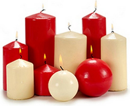 Ronde Kaars Rood (4 Stuks) | bol.com