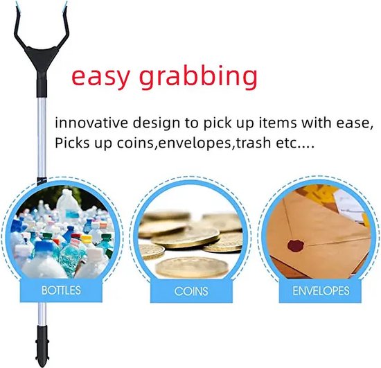 Grijper met Magneet - Opvouwbare Grijparm - Draaibare Kop Afvalgrijper ...