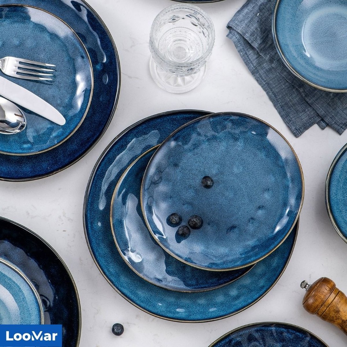 LooMar Luxe Bordenset - Kommen set - Borden - Dinerborden - set van 12 ...