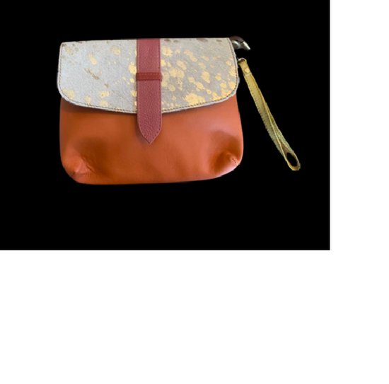 TrendSisters - Clutch Bag gemaakt van leftovers - hand made - echt leer ...