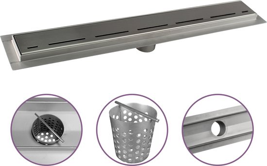 CityLine RVS douchegoot - Lengte 80 cm - Onderuitloop 50 mm - Voorzien ...