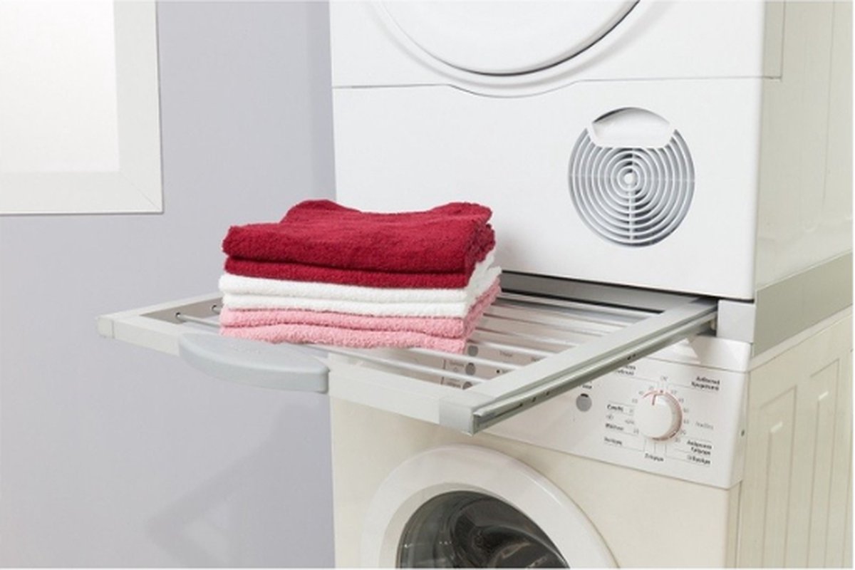 Roller - Aansluitframe wasmachine droger met waslijnrol - 60x60 cm ...