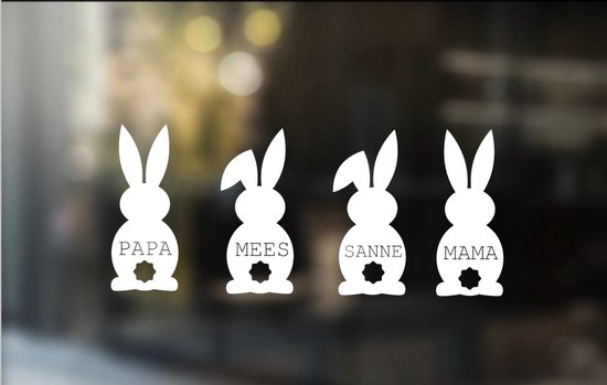 Raamsticker Pasen statische raamfolie Paashaas Gepersonaliseerd | bol