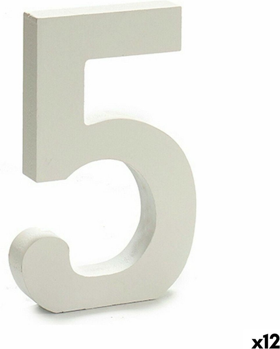 Cijfer 5 Hout Wit (1,8 x 21 x 17 cm) (12 Stuks) | bol.com