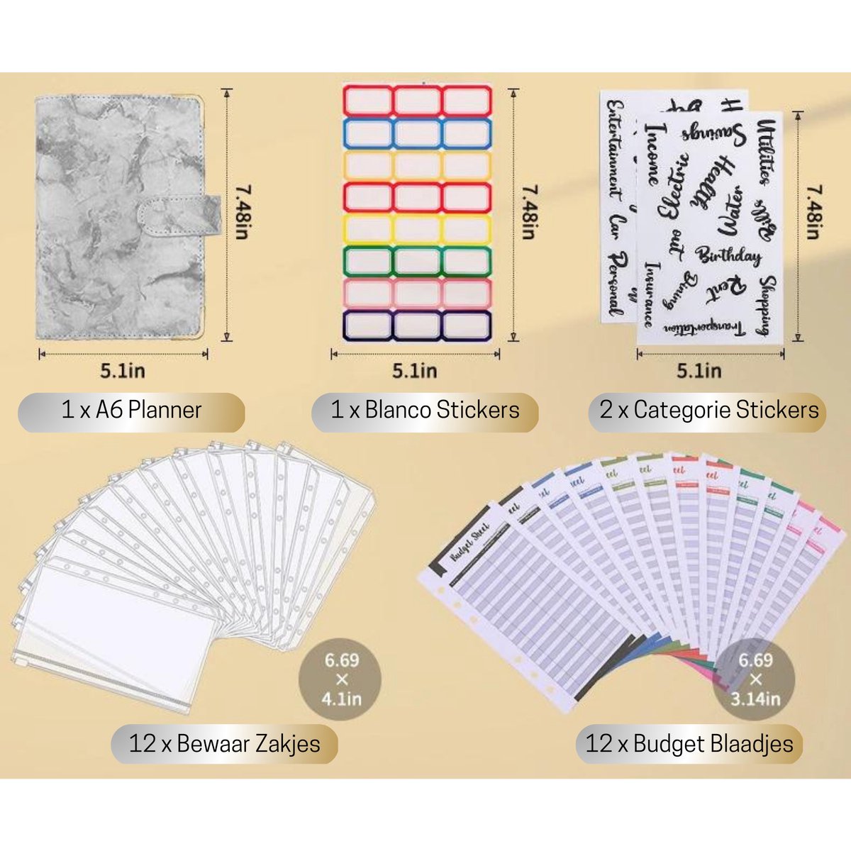 Budgetplanner met Geldmapjes - Notitie Boekje - Huishoudboekje - Budget ...