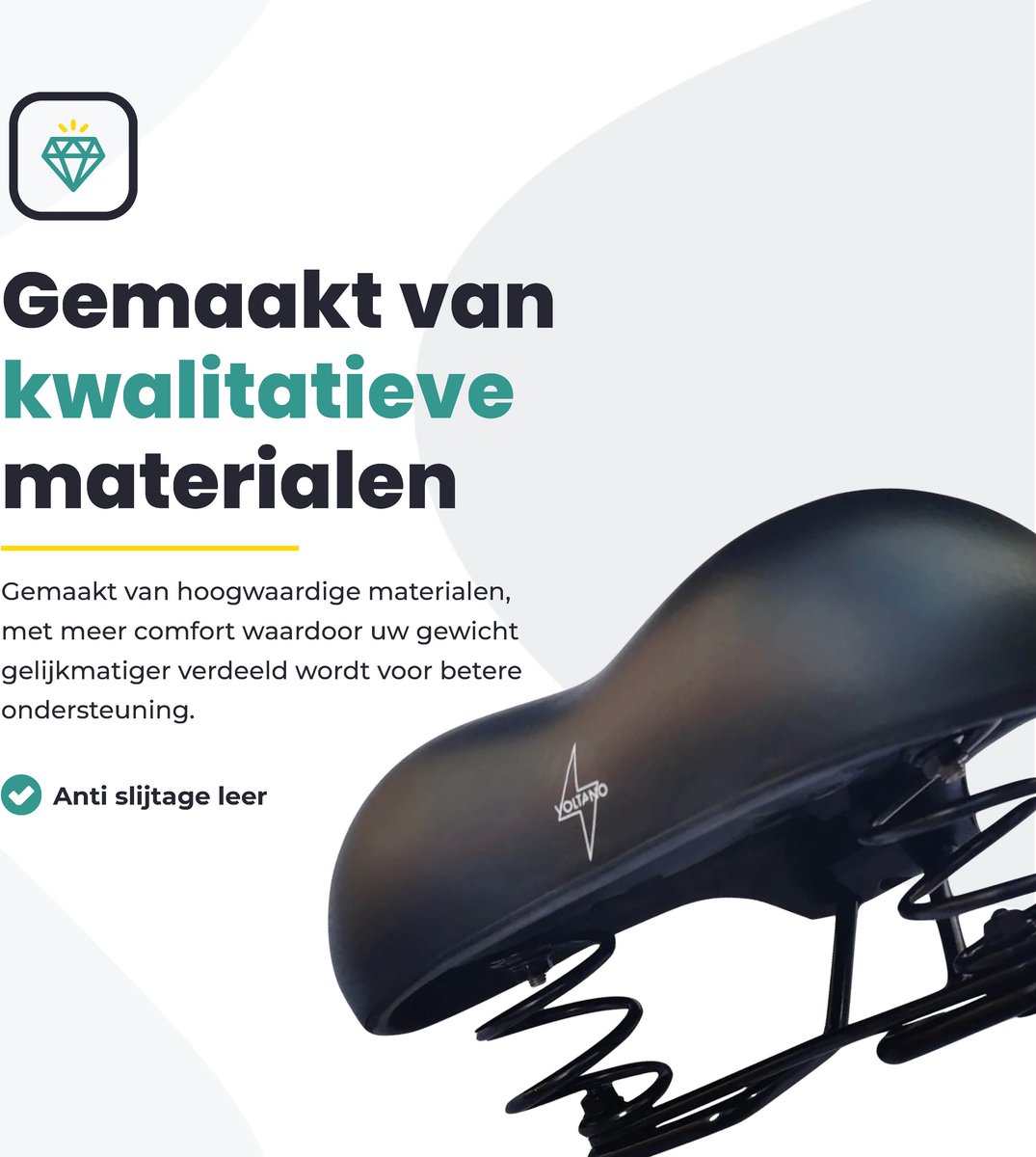 Voltano Rocky Fietszadel - Rok Zadel Met Punt - Zwart - 23CM - Zadel ...