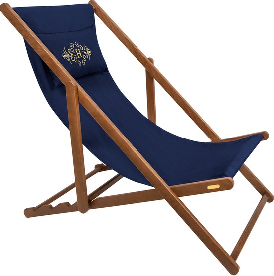 Holtaz Strandstoel PREMIUM - Inklapbaar - Hout - Comfortabele zonnebed ...
