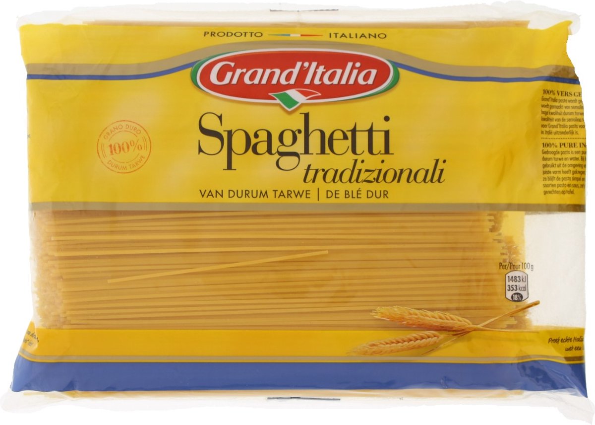 Grand Italia Spaghetti durum tarwe - Zak 3 kilo | bol
