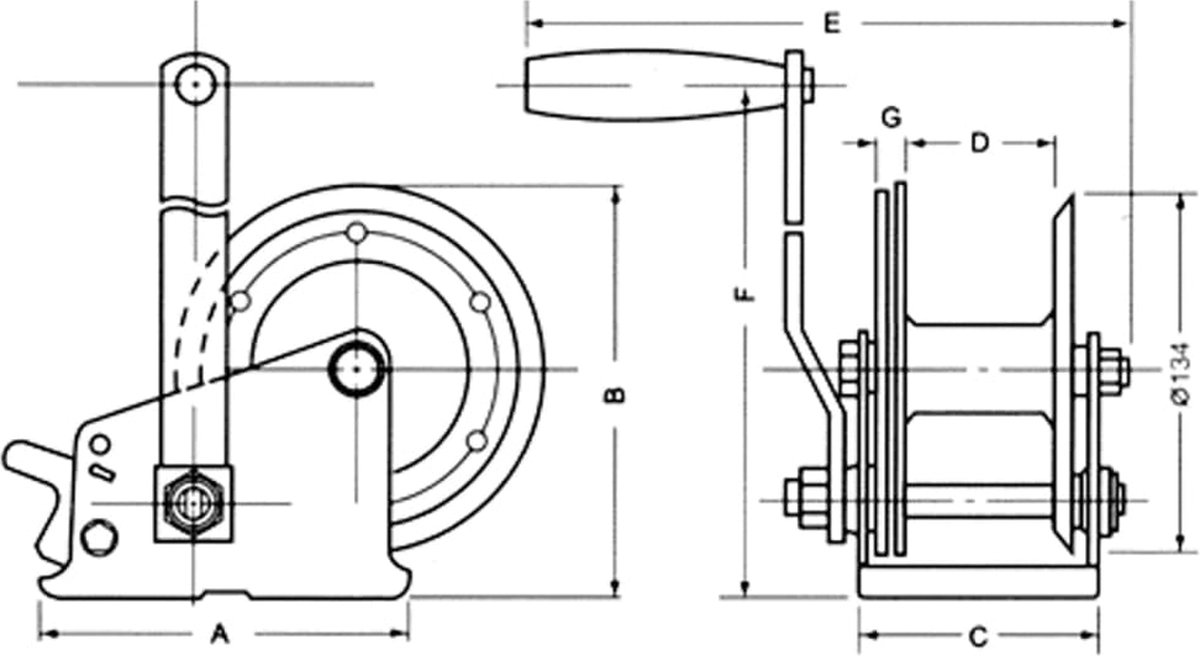 Toolland - handtakel 420kg- ratio 4.3:1 - zwart - roestvrij staal ...