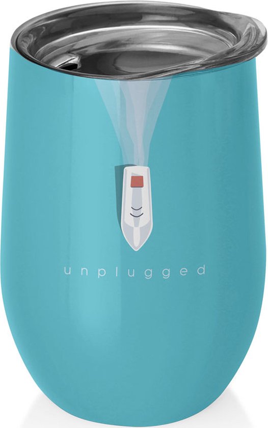 BioLoco RVS Kantoorbeker Thermos - Unplugged - 420ml | bol