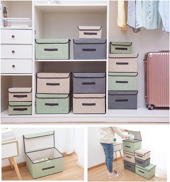 opbergdoos Set van 2 opbergdozen met deksel Opvouwbare opbergdoos met ...