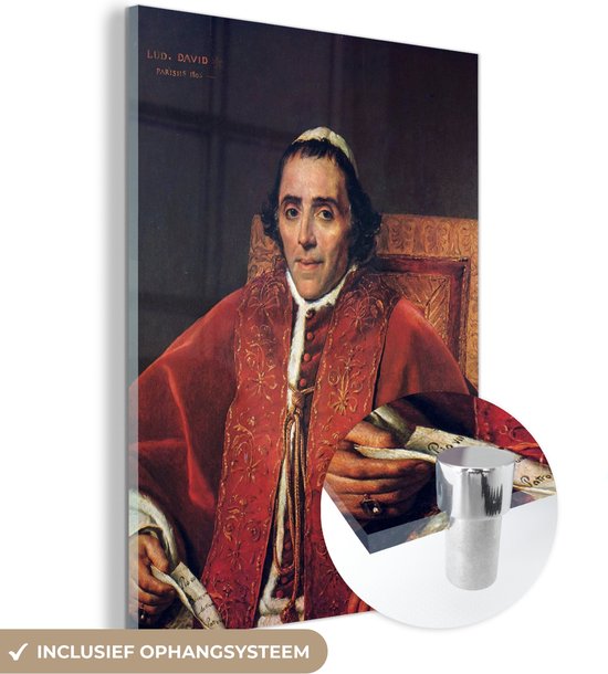 MuchoWow® Glasschilderij 90x120 cm - Schilderij acrylglas - Paus Pius ...