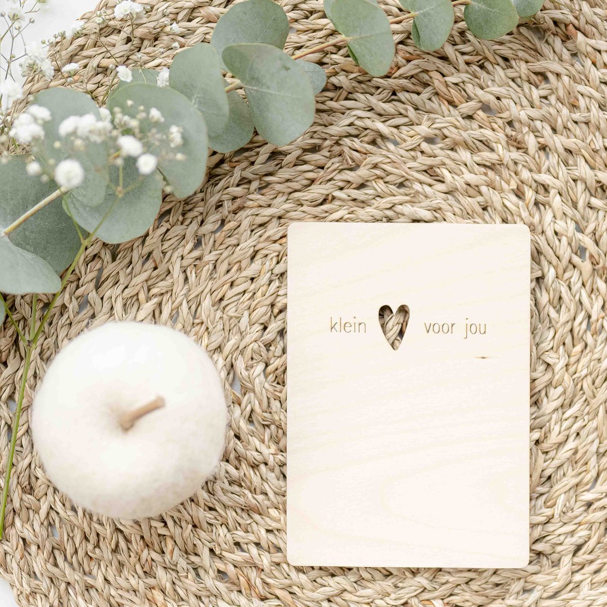Houten kaartje "Hartje voor jou" by Nordhus - A6 - berkenhout ...