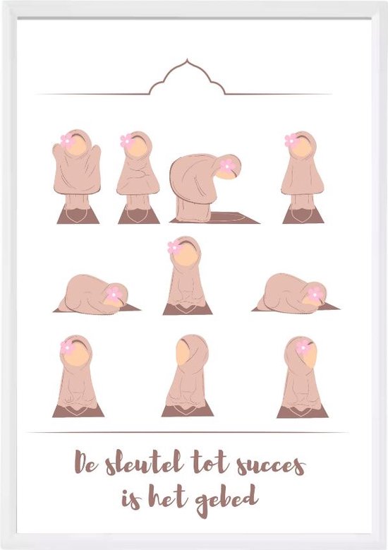 Schilderij - Islamitisch - 5 Zuilen - Gebed - Leren - A4 - Poster ...