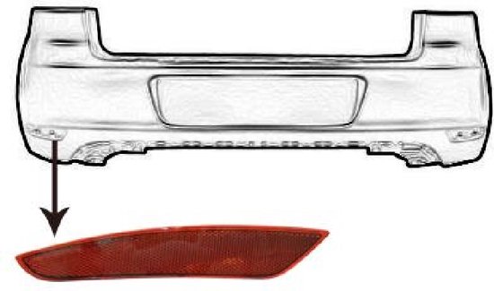 Volkswagen Golf 6, 2008 - 2012 - reflector, kersenrood, links | bol.com