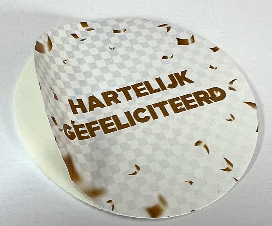 Sluitstickers Hartelijk Gefeliciteerd 5 cm Rond 60 Stuks Feestelijke ...