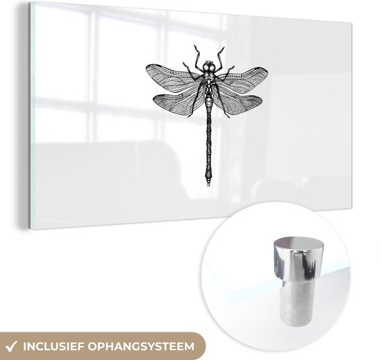 MuchoWow® Glasschilderij 80x40 cm - Schilderij acrylglas - Libelle ...