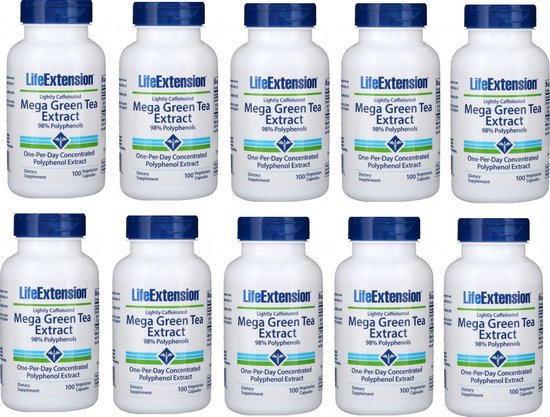 Mega Green Tea Extract (Lightly Caffeinated), 10-packs | bol.com