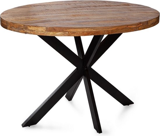 Zita Home - table à manger modèle Lux ronde - 110cm - bois de manguier ...