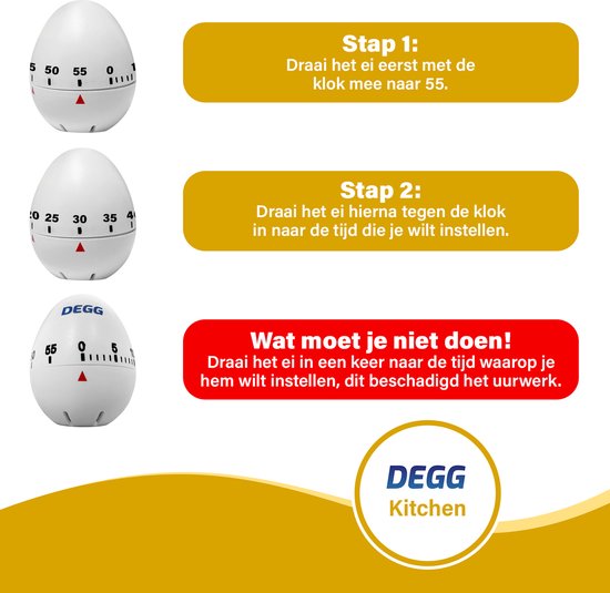 DEGG® - Eierwekker - Kookwekker analoog - Keukenwekker - Egg timer ...