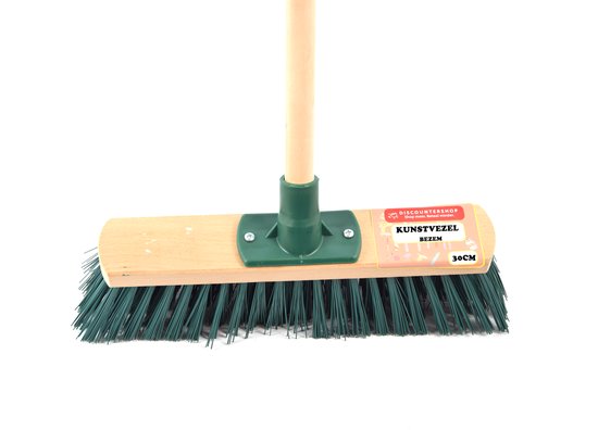 Bezem 30cm inclusief steel 120cm groen Household Bezem stevig | bol