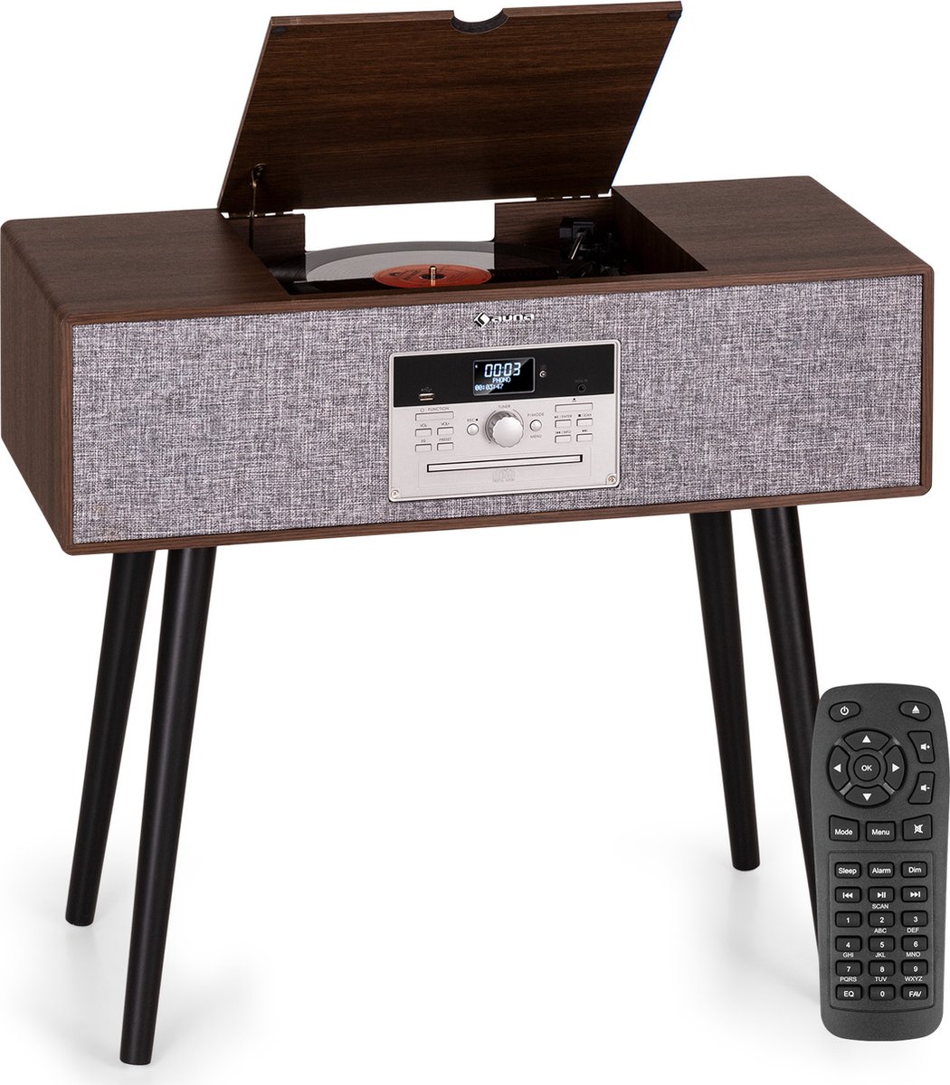 Auna Julie Ann platenspeler stereo-installatie | 3 snelheden: 33, 45 en ...