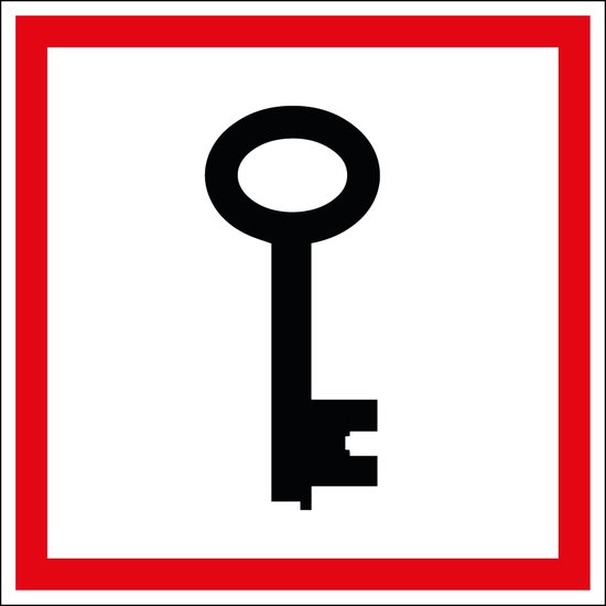 Noodsleutel sticker 50 x 50 mm - 10 stuks per kaart | bol