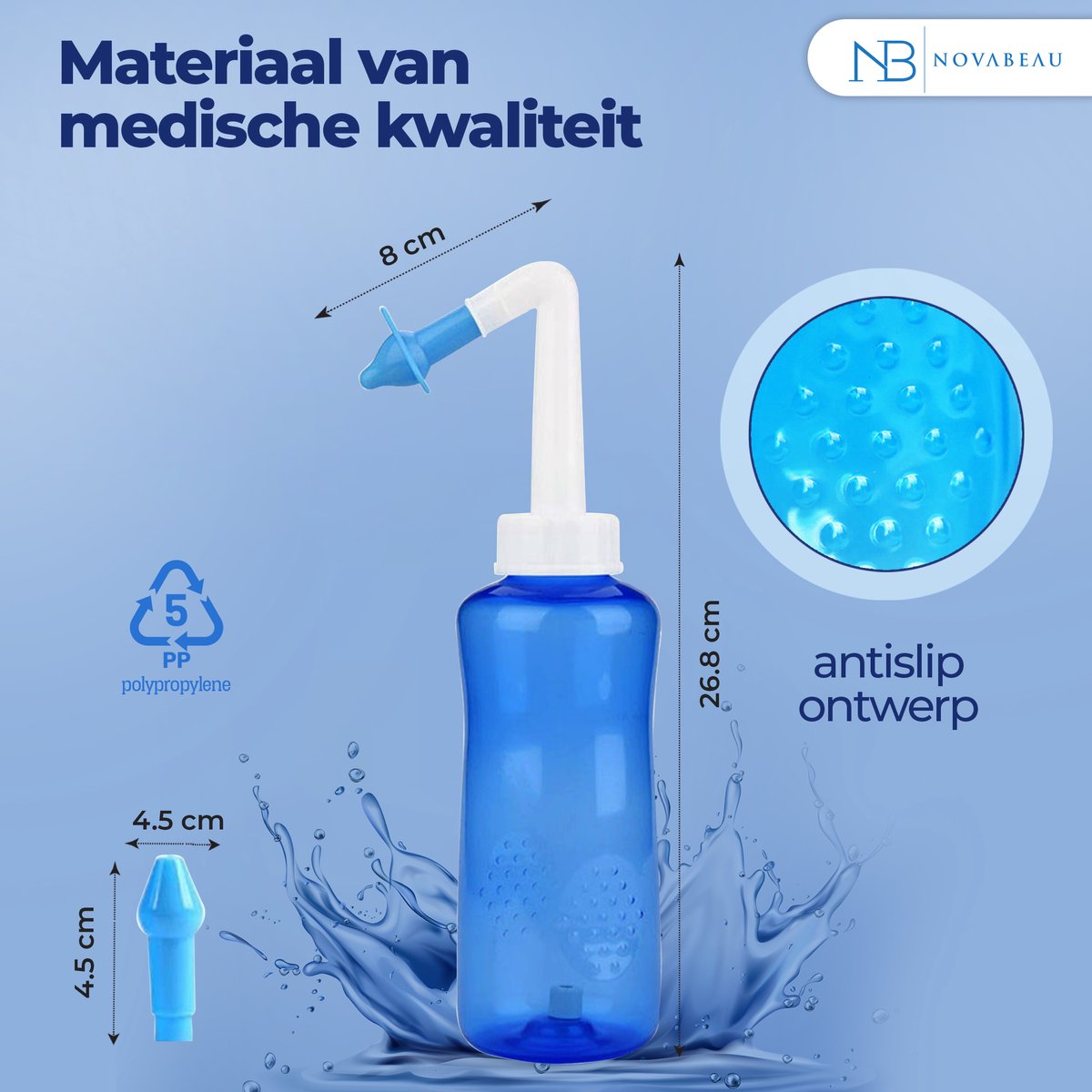 Novabeau Neusdouche met 30 Extra Zoutzakjes en Neusspray - Neusspoeler ...