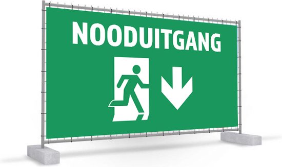 Doek Nooduitgang - Bouwhekdoek - Heras - 335 x 175cm - Groen - Festival ...
