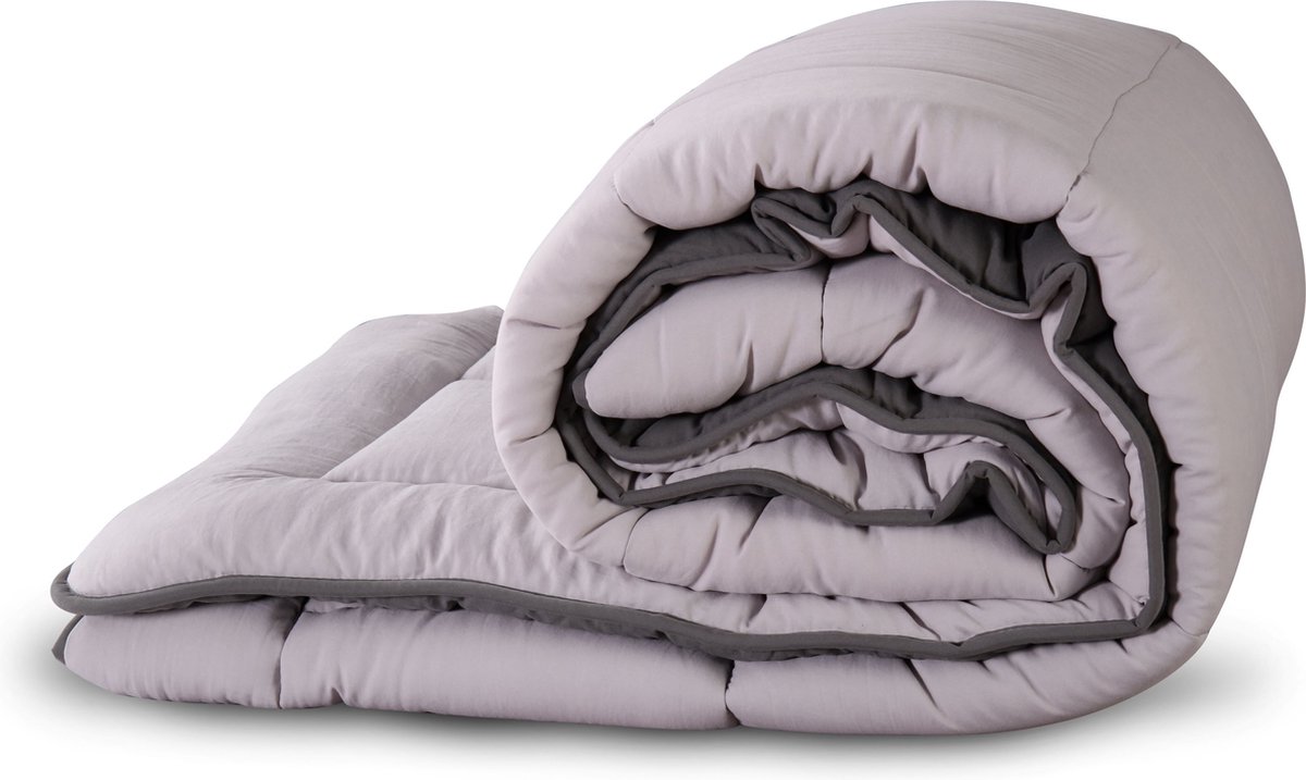 eazydekbed ® Grijs/Antraciet - Dekbed zonder overtrek | 140x200 cm - 30 ...