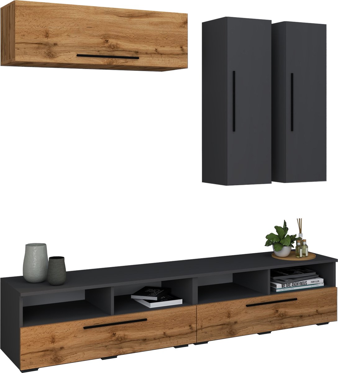 VCM TV lowboard TV meubel wandmeubel woonkamer wandmeubel Arila XL TV ...