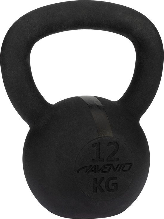 Avento Kettlebell - 12 kg - Gietijzer - Zwart | bol