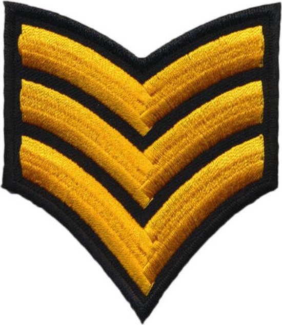 Patch - Strijkembleem - Army strepen - Goud 8 x 7cm | bol