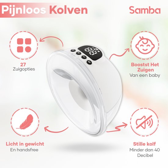 Samba Handsfree Borstkolf 1 Stuk - BH Verlengstuk - Borstpomp - Kolven ...