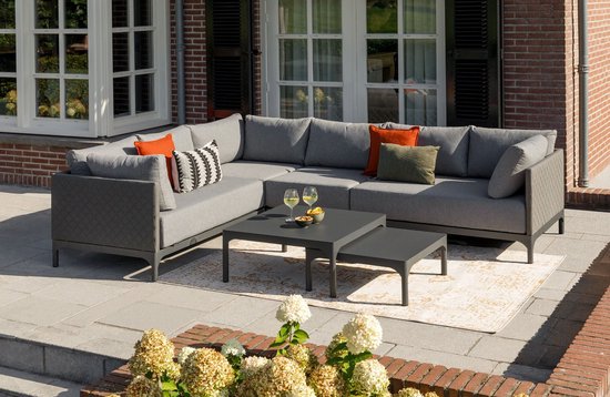 Exotan Loungeset Tuin Domino - Aluminium - Steengrijs - 88x300x225 ...