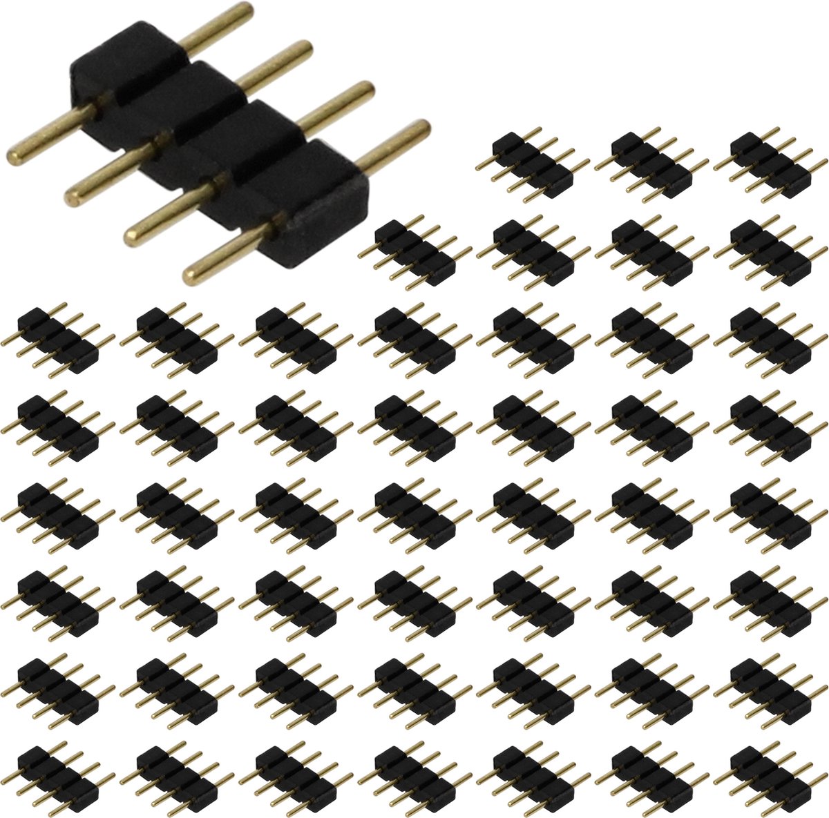 ECD Germany Set van 50 LED strip connectoren 4-pins 10 mm RGB SMD 5050/ ...