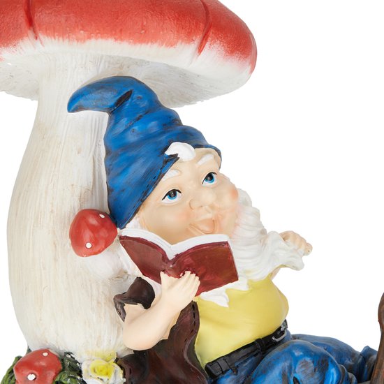 Relaxdays tuinkabouter met paddenstoel - 25 cm - tuinbeeld kabouter ...