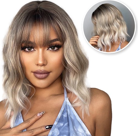 Blonde Pruik Ombre - Pruiken Dames Kort Haar - Bob - Sassy Goods - 35 ...