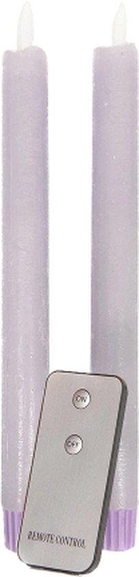 Anna's Collection - LED kaarsen 'Bodie' - Lila, set van 2 | bol.com