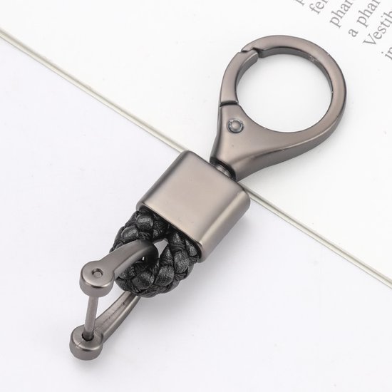 Luxe Leren & Metaal Sleutelhanger voor Volwassenen - Auto Sleutelhouder ...
