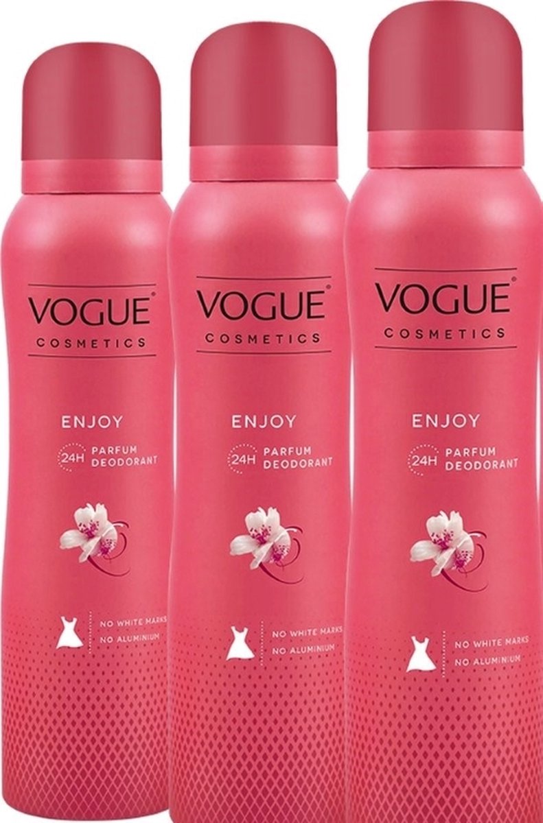 Vogue Enjoy - Parfum Deodorant Spray - 3 x 150 ml | bol.com