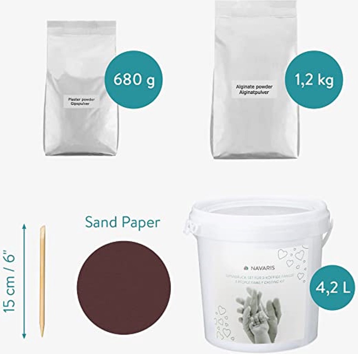 Plaster Hand Set - Hand Casting Kit for Plaster Hands Making - 3D ...