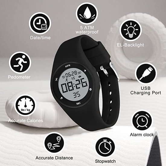 Lazy Cat Smartwatch Kinderen - Stopwatch - Stappen - Waterdicht IP68 ...