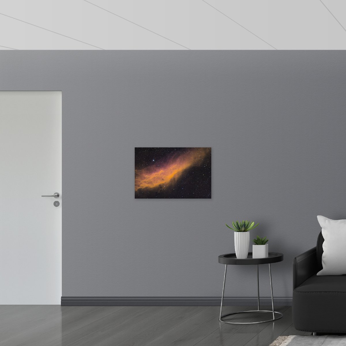 PVC Schuimplaat- Oranje en Paarse Vlekken in het Heelal - 75x50 cm Foto ...