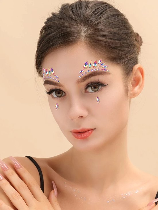 (3)Face gems gezicht steentjes strass glow in the dark simpel | bol.com