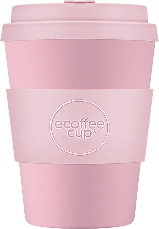 Ecoffee Cup Local Fluff PLA - Koffiebeker to Go 350 ml - Roze Siliconen ...